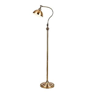 Floor Lamp European Style Floor Lamp Living Room Bedrooms Rustic 12W Led Standing Lamp Minimalist Imitation Copper Reading Floor Light Standard Lamp - Tricolor Light Bulb Reading Light Lampara de Pie