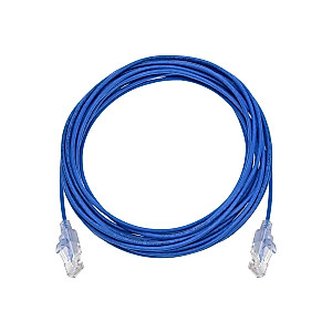 Monoprice Cat6A 25ft Blue 10-Pk Patch Cable UTP 30AWG 10G Pure Bare Copper Snagless RJ45 SlimRun Series Ethernet Cable