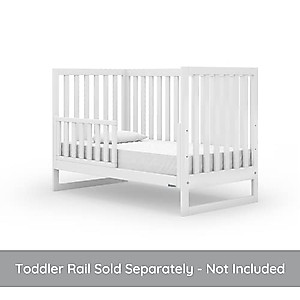 dadada Baby’s 3-in-1 Austin Convertible Crib - Newborn Essentials Baby Bed Fits Standard Crib Mattress - Adjustable Bed Base - White