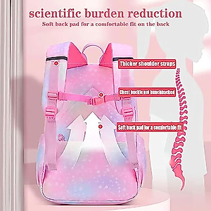 Zdyihmt Cute Rainbow Backpack Kawaii Pink Backpack With Storage Bag Large Capacity Laptop Backpack 16.5 Inch For Girls(Purple)