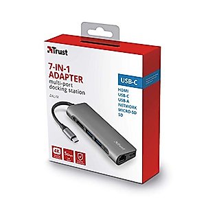 Trust Dalyx 7-in-1 USB-C Multi-Port Adapter - Grey