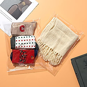 Tendwarm 9X12 Inch t-shirt Bags Clear Apparel Bags Self Seal Flap for Shirts Plastic Bags for Clothes Party Wedding Gift Bags (100 Pcs)