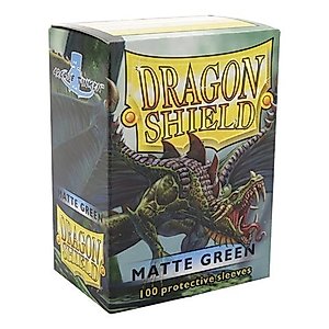 Dragon Shield Matte Green 100 Deck Protective Sleeves in Box, Standard Size for Magic he Gathering (66x91mm)