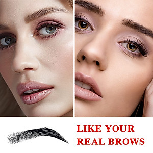3Pcs Brow Pencil,Eyebrow Tattoo Pen,Long Lasting Waterproof Microblading Eyebrow Pencils,Brow Pen,with Eyebrow Trimmer,3 Eyebrow Models,for Creating Easy Natural Brows (Dark Brown)