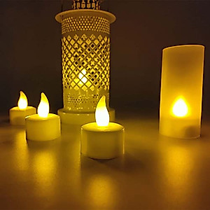 FireflyStar LED Candles Rechargeable Battery Powered Candles Tealight Candles 12 Pack with Charging Dock Tealight Cup