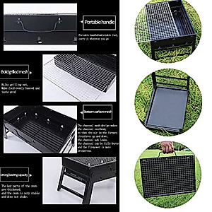 Charcoal Grill, BBQ Grill Folding Portable Lightweight smoker Grill, Barbecue Grill Small desk Tabletop Outdoor Grill for Camping Picnics Garden Beach Party