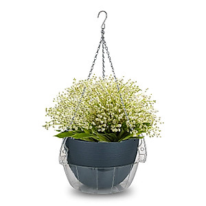 Idyllize 5 Piece of 10 Inch Clear Plastics Plant Saucers Drip Pans for Hanging Basket Indoor and Outdoor (10'')