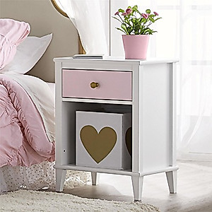 Little Seeds Monarch Hill Poppy Nightstand, White/Pink