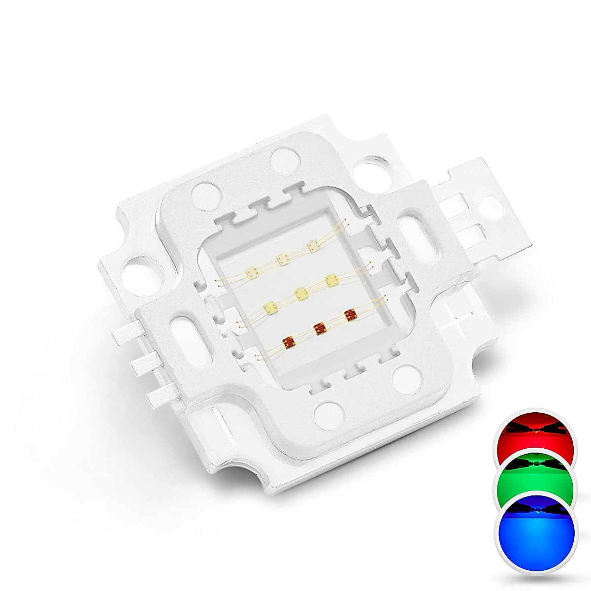 CHANZON High Power Led Chip 10W RGB Common Anode (300mA - 350mA for Each Color) Multicolor Super Bright Intensity SMD COB 10 Watt Light Emitter Components Diode 10 W Bulb Lamp Beads DIY Lighting