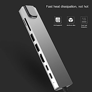 8 in 1 Multiport USB-C HUB to 4K HDMI USB 3.0 Aux Adapter