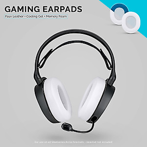 SteelSeries Arctis Earpads - Memory Foam & PU Leather (White) for Arctis 1, 3, 5, 7, 9X, Pro & Prime Headsets