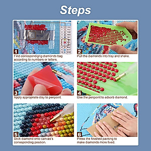 Stalente Diamond Painting Kits for Adults, 5D DIY Diamond Art Kits for Beginners Round Full Drill Diamond Painting for Home Wall Decoration Gift 12×12inch, Boots