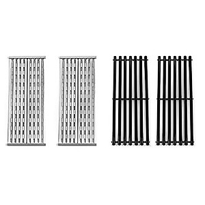 Replace parts 2 Pack Stainless Steel and Porcelain Steel Cooking Grid Replacement for Charbroil 463273614, 466241013,466246910, 466247110 Gas Grill Models
