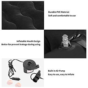Car Air Mattress Inflatable Car Bed,Thickened Car Camping Bed Sleeping Pad with Upgrade Side File,SUV Truck Air Mattress for Camping Travel, Hiking, Trip and Outdoor Activities (Black)