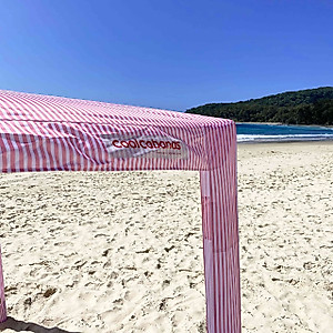 CoolCabanas Beach Cool Cabana Canopy Sun Shade Shelter Tent - 8' x 8' or 6'6" x 6'6", Easy to Setup, Folds to just 3'5", Perfect for Family Beach and Backyard, UPF 50+, The Original and The Best