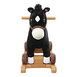 Rockin' Rider Cocoa 2-in-1 Pony Plush Ride-On, Black, Large