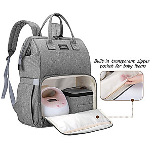 CURMIO Breast Pump Bag Backpack Compatible for Spectra S1, S2, Medela, Pumping Tote with Compartment for Cooler Bag, with Padded Laptop Sleeve for Working Moms, Gray