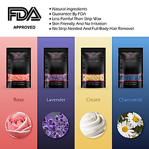 Wax Warmer Hair Removal kit,Professional home heater machine,Hot waxing melts pot stripless, facial body bikini brazilian with 4 pearl hard wax beans+Applicator sticks+Manicure set for Women & Men