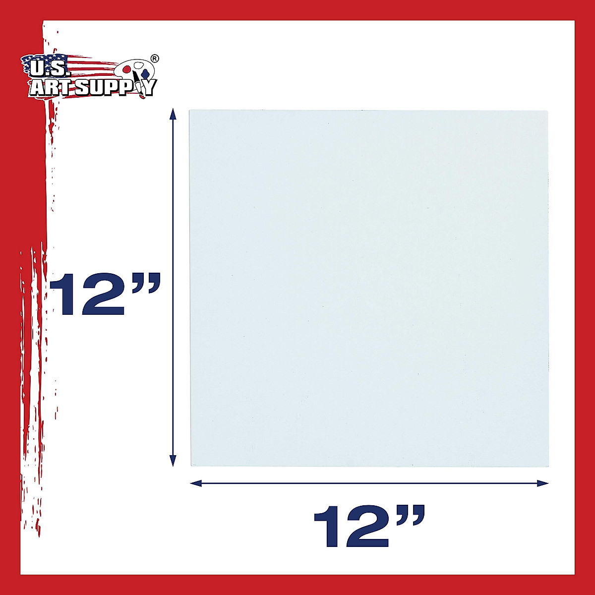US Art Supply 12 X 12 inch Professional Artist Quality Acid Free Canvas Panel Boards for Painting 12-Pack (1 Full Case of 12 Single Canvas Board Panels)