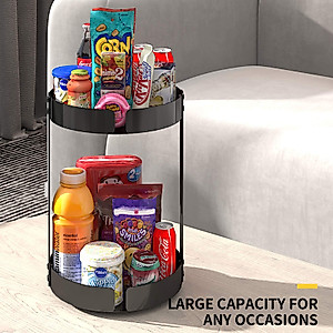 CASUN 2-Tier Turntable Spice Rack,Lazy Susans, Rotating Spice Rack Storage Tray for Spice Sorting, Lazy Susan Turntable Organizer for Cabinet (Medium)