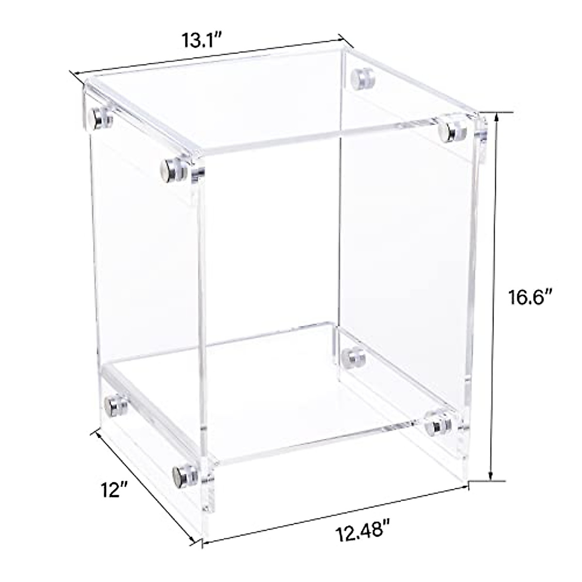 Sumerflos Acrylic Small Frame Side Table/End Table/Easy Assembly, Nightstand for Living Room Bedroom Home Decor- Clear