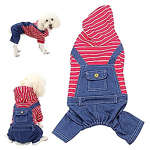 Sweatshirt for Dog Girl Fat Classic Four Piece Elastic Jeans Dog Clothes Legged One Stripe Pet Clothes Small Dog Sweater
