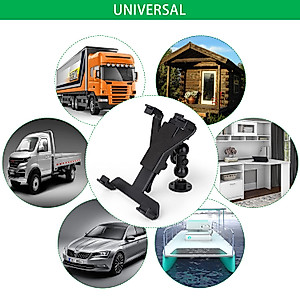 iTODOS Industrial Metal Truck Tablet Mount Holder for All 7" - 11" Tablets and GPS Navigation, Drill Base Fit for Truck, Car, Commercial Vehicles, Boat, Desk, Compatible with Sam Tab, Nexus, iPad