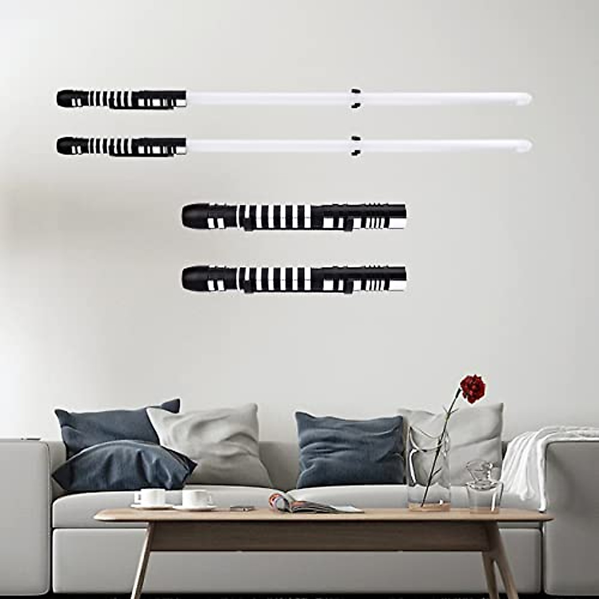 LEKUSHA Lightsaber Hilt Wall Mount Holder Light Saber Hilt Display Rack Hook Stand, Compatible for Any Lightsaber Hilt, Black Pack of 4