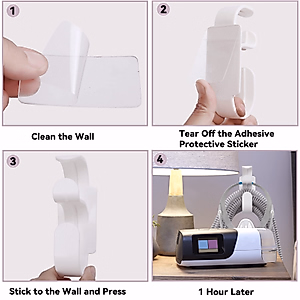 coceyese 2Pcs CPAP Mask Hose Holder Hanger with Anti Unhook Feature, CPAP Hose Hanger Tubing Organizer&CPAP Headband Hook Combined for Keeping Tube from Leakage and Intertwine