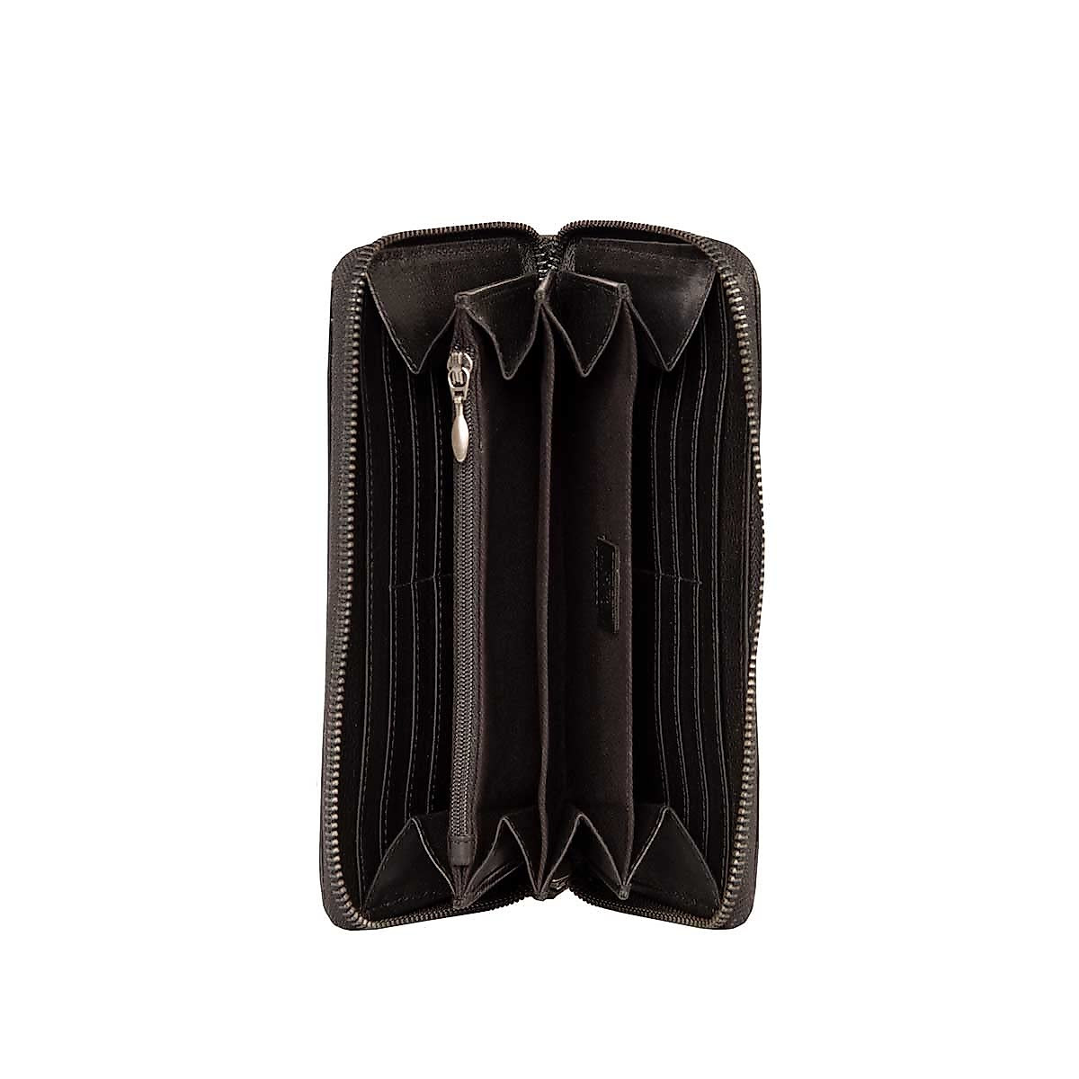 STS Ranchwear Women's Compact Multi-Function Leather Kai Collection Audie Wallet Bag, Black