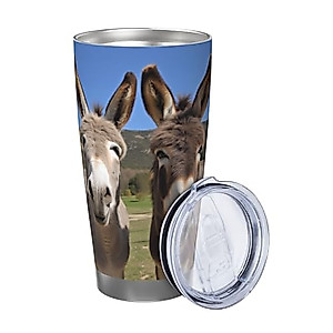 quopvn Funny Donkeys Print 20oz Car Cup Ps Material Lid, Perfect For Hot & Cold Drinks