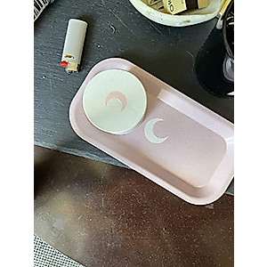 Brando Moon Small Tray - Pink Lightweight Plant Based Tray - Made from Plants - Eco Friendly Low Carbon Kitchen Tool - Curved Edges and Smooth Surface - Travel Size 8 x 4.1 inches