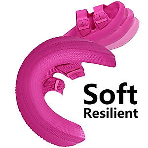 Weweya Double Buckle Slides for Women Pillow Slippers Hot Pink Cushioned Foam Slides Sandals Hot Pink Women Size 5.5 6 6.5