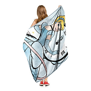 Northwest Cinderella Micro Raschel Throw Blanket, 46" x 60", On Time