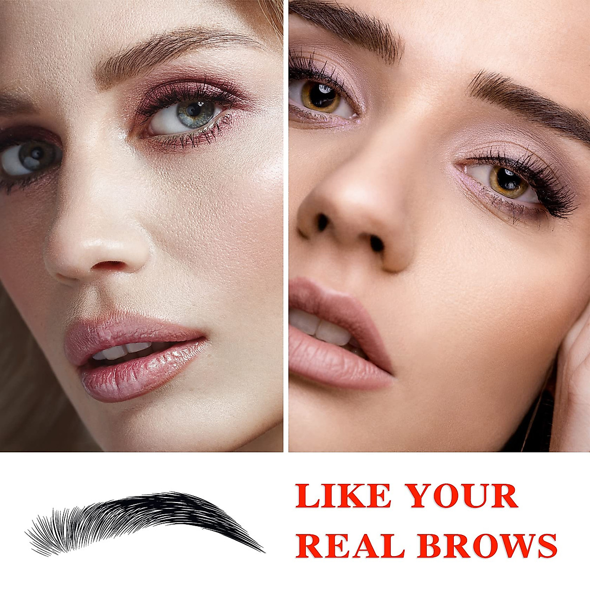 3Pcs Brow Pencil,Eyebrow Tattoo Pen,Long Lasting Waterproof Microblading Eyebrow Pencils,Brow Pen,with Eyebrow Trimmer,3 Eyebrow Models,for Creating Easy Natural Brows (Dark Brown)