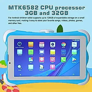 Kids Tablet, Kids Tablet Animation Dual SIM Card Dual Standby Bluetooth 3GB RAM 32GB ROM for Education (US Plug)