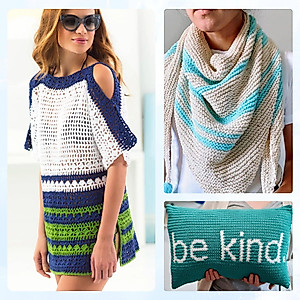 Lion Brand 24/7 Cotton Navy 761-110 (3-Skeins - Same Dye Lot) Worsted Medium #4 Cotton Yarn for Crocheting and Knitting with Project Bag