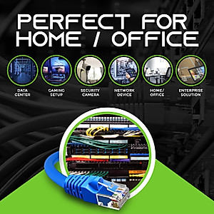 GearIT 100-Pack, Cat5e Ethernet Patch Cable 1 Foot - Snagless RJ45 Computer LAN Network Cord, Blue