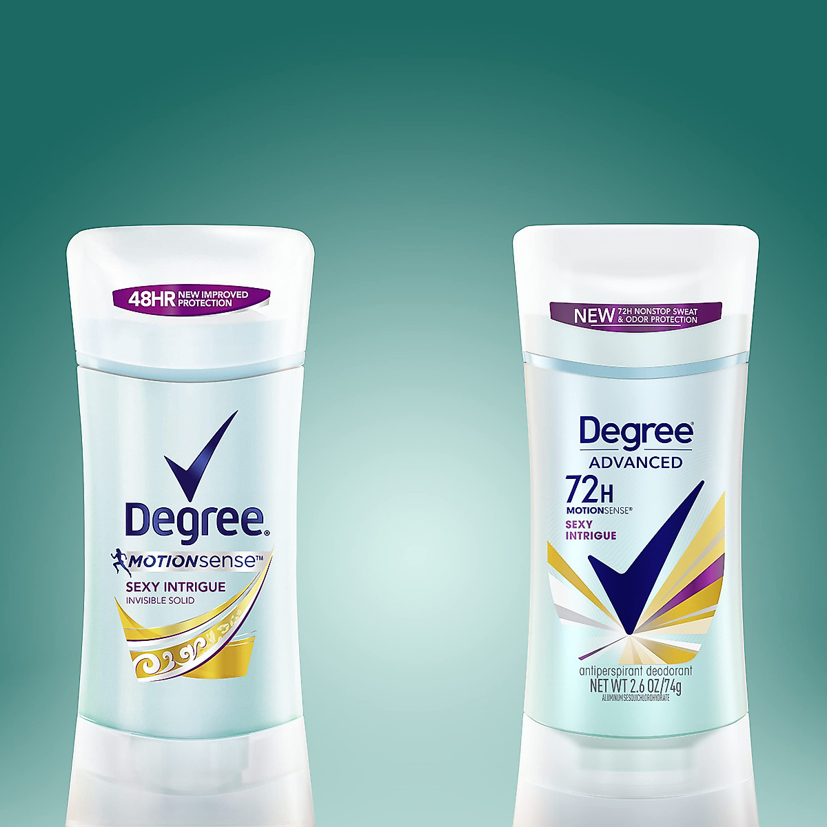 Degree Advanced MotionSense Antiperspirant Deodorant 4 Count 72-Hour Sweat And Odor Protection Sexy Intrigue Antiperspirant Deodorant For Women With MotionSense Technology 2.6oz