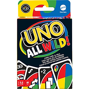 Mattel Games UNO All Wild Card Game with 112 Cards, Gift for Kid, Family & Adult Game Night for Players 7 Years & Older