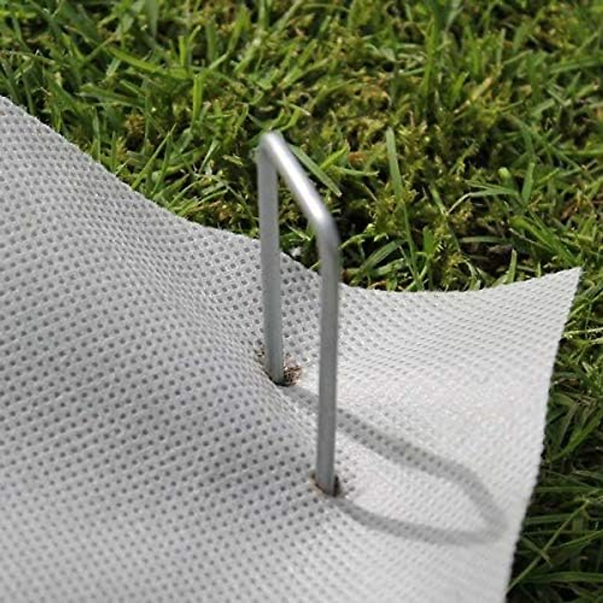 MySit 6" Galvanized Landscape Staples Garden Stakes Pins 100 Pack, Heavy-Duty 11 Gauge Garden Staples Anti-Rust Fence Stakes for Anchoring Weed Barrier Fabric Irrigation Tubing Soaker Hose