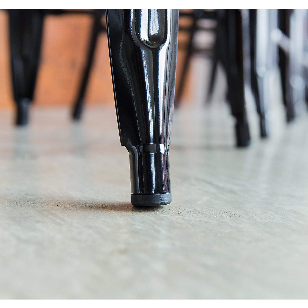 UrbanMod 24 Inches Metal Barstool Set of 4 – Counter Height Backless Bar Stool for Kitchen Island, Breakfast, Outdoors, Pub, Restaurant, Home, Patio – Stackable Heavy Duty Modern & Industrial (Black)