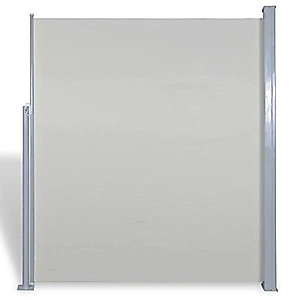 Festnight Patio Retractable Privacy Wall Folding Side Awning Screen Divider Fence Garden Outdoor Sun Shade and Wind Scree for Lawn Terrace Backyard Gray 9.8 x 5.3 Feet (L x H)