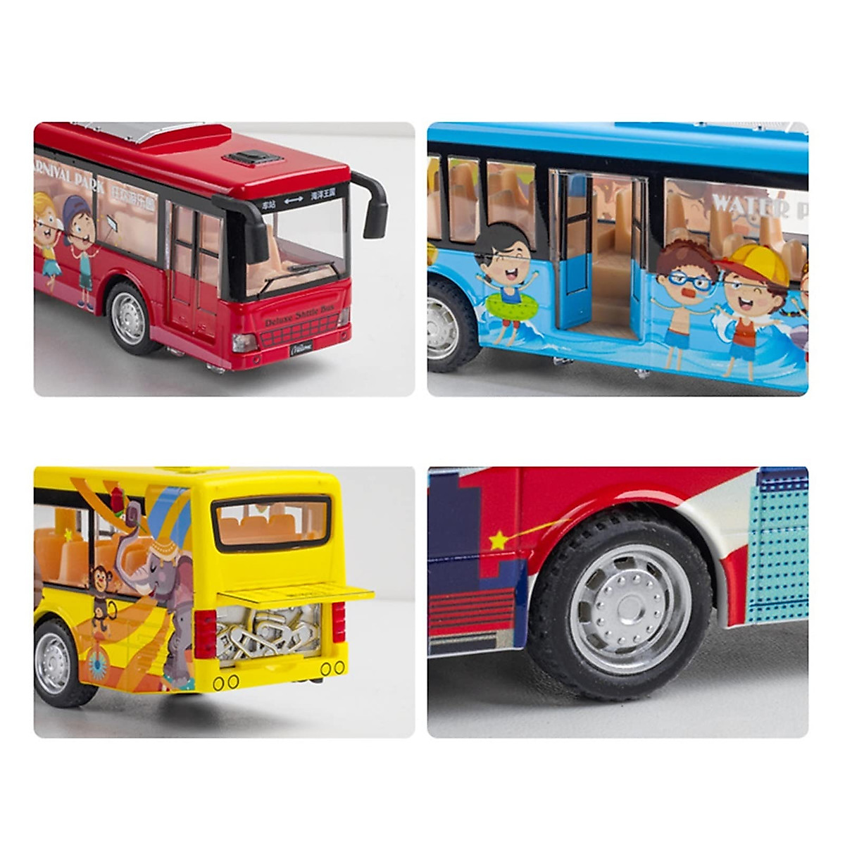 MING ZHEN Toy car Model for Sightseeing Tourist Double Decker Toy Bus City Bus Diecasts Alloy Toy Car Model Sound Light Kids Gift (Color : A1)