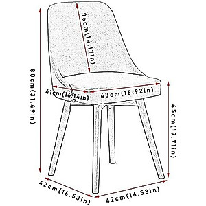 SHAWLA Chairs Cotton Linen Dining Chair,Solid Wood Reception Chair Kitchen Counter Makeup Room Lounge Counter Chairs Side Chair (Color:Dark Blue)