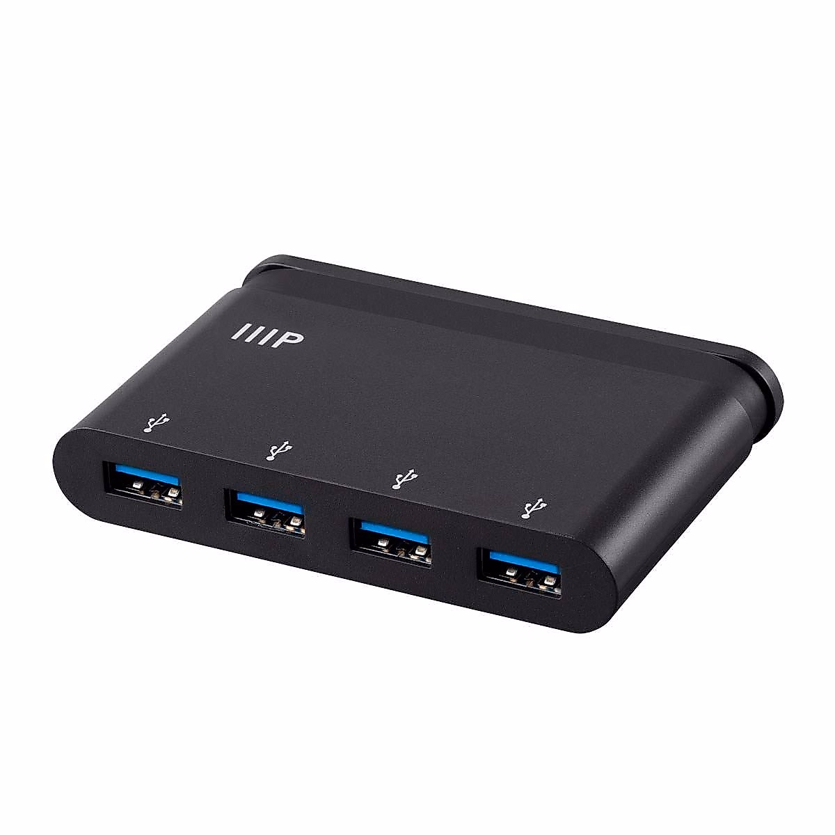 Monoprice 133570 USB-C to 4-Port/USB 3.0 Hub Adapter - Black with Folding USB Type-C Connector - Mobile Series