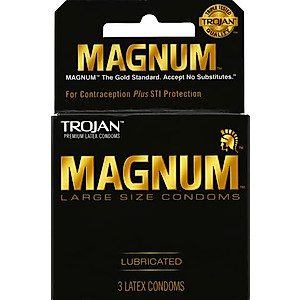 Trojan Magnum Lubricated Condoms, 3 Count