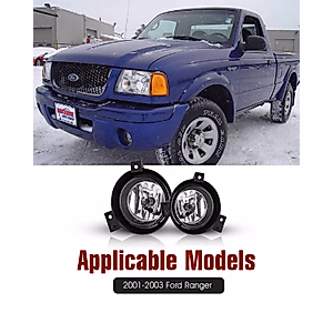 AUTOWIKI Fog Lights For Ford Ranger 2001-2003 Fog Light Assembly 2PCS OEM Replacement Fog Lamps