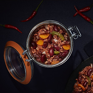 Le Parfait Super Terrine Jar | 12oz (Pack of 6) 350ml French Glass Jar, Airtight Rubber Seal & Glass Lid | Glass Jars for Kitchen Organization and Storage Containers for Essentials