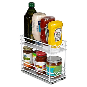HOLDN’ STORAGE Pull Out Spice Rack Organizer for Cabinet, Heavy Duty-5 Year Limited Warranty- Slide Out Spice Rack 4.5" W -Fits Spices, Sauces, Cans etc. Requires at least 4.9” Cabinet Opening